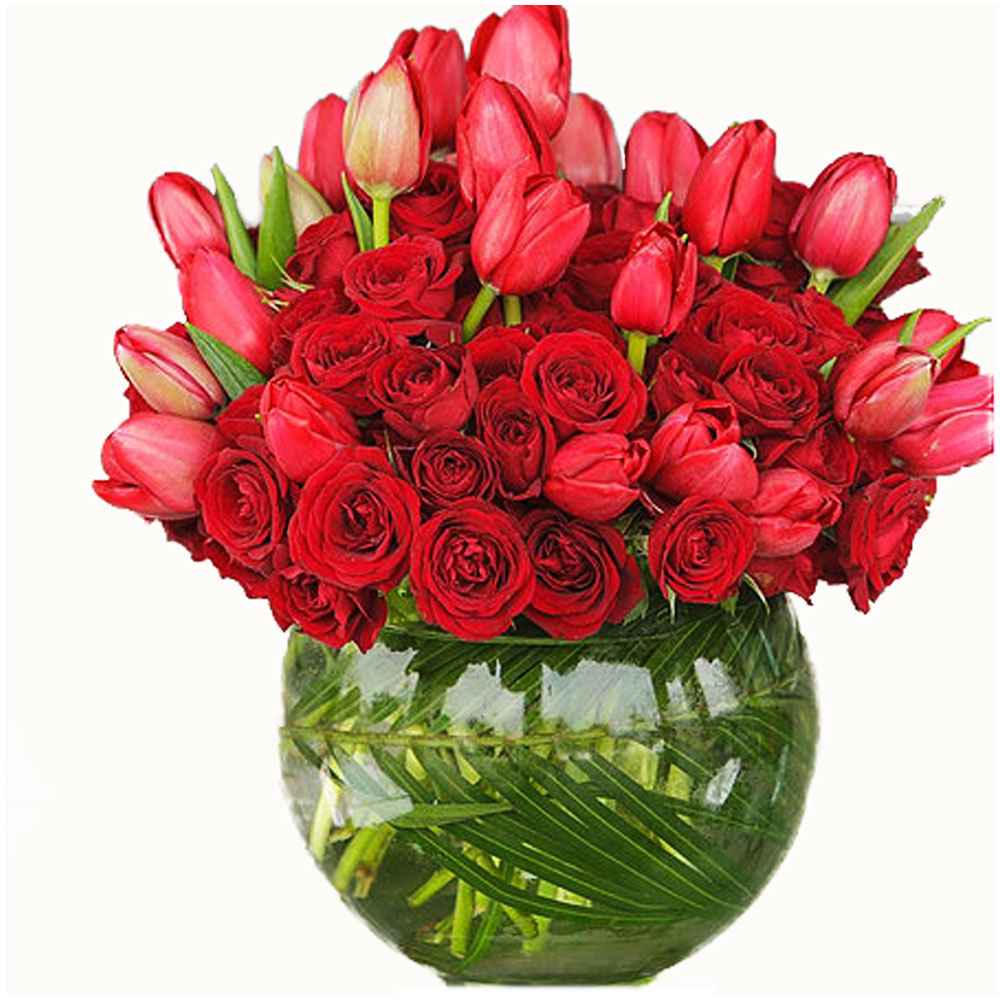 30 Red Roses Plus 20 tulips | LebanonGifts
